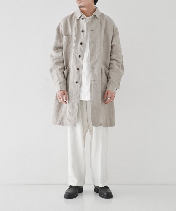 Black Hemp Duster Coat｜nest Robe International Online Store