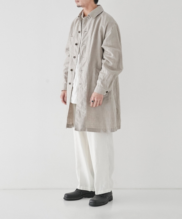 Black Hemp Duster Coat｜nest Robe International Online Store