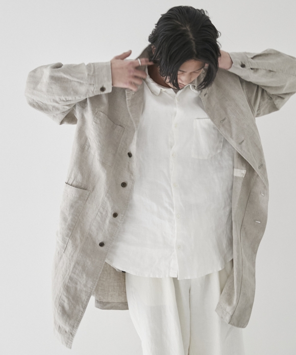 Black Hemp Duster Coat｜nest Robe International Online Store